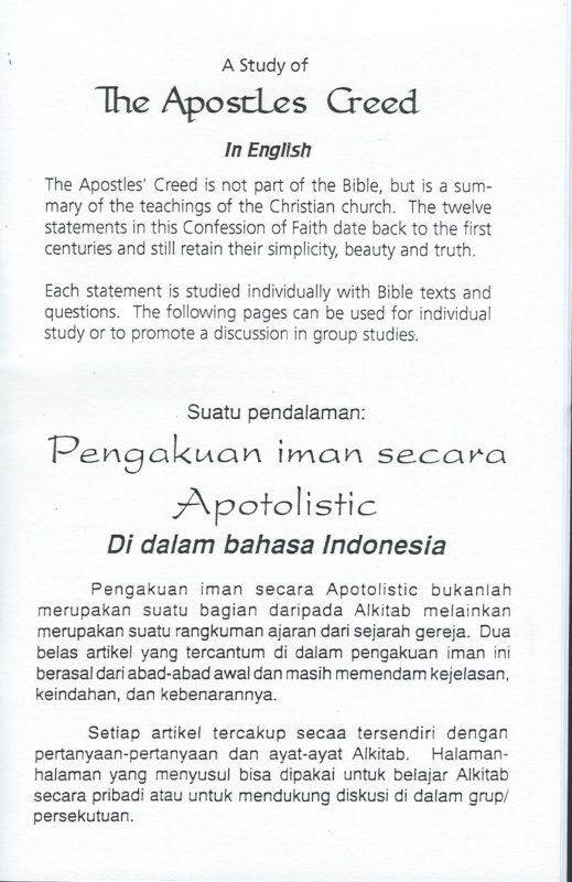 Indonesian - Apostles' Creed » Multi-Language Media